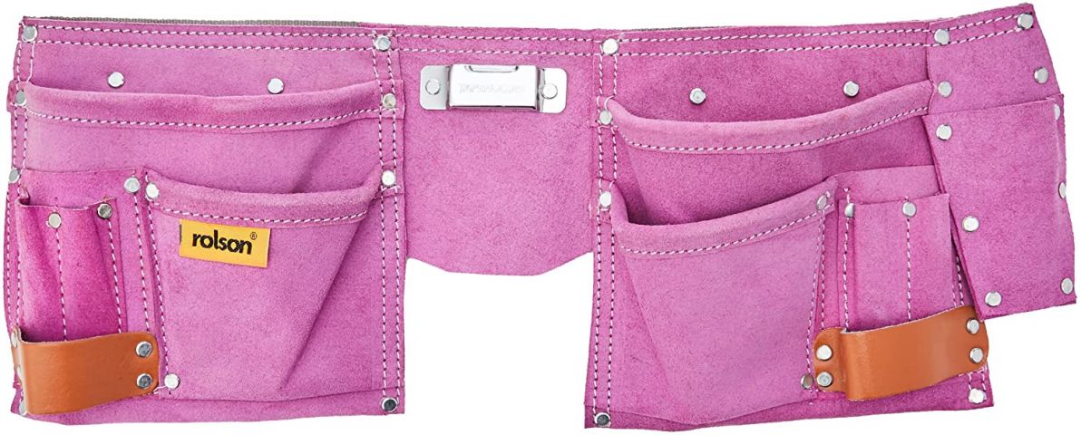 Pink leather tool belt with two large pockets - PS Auction - We value ...