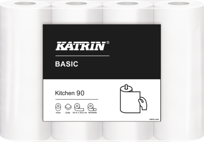 Household paper KATRIN Basic 90 sheets Natural white, 25m, 32 rolls ...