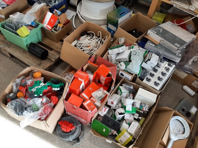 Large collection of electrical installation materials & accessories ...