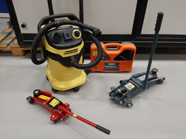 Rough vacuum cleaner, compressor & garage jacks - PS Auction - We value ...