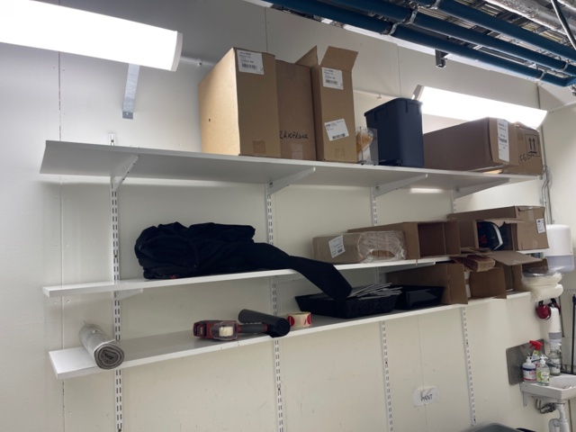 Everything on the shelves including shelves, rails, brackets. ATTENTION ...