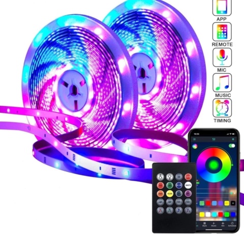App-controlled LED strip RGB 2x7.5 meters (15 meters) - PS Auction - We ...