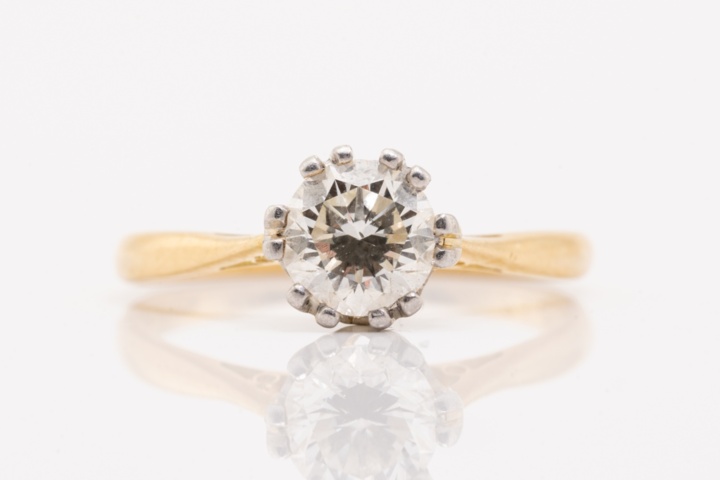 Ring 18K gold/platinum with 1 ct Diamond - PS Auction - We value the ...