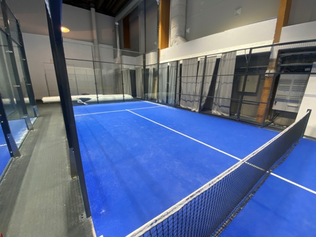 Padel court single panorama Padel Total, double glass blue mat Mounted ...