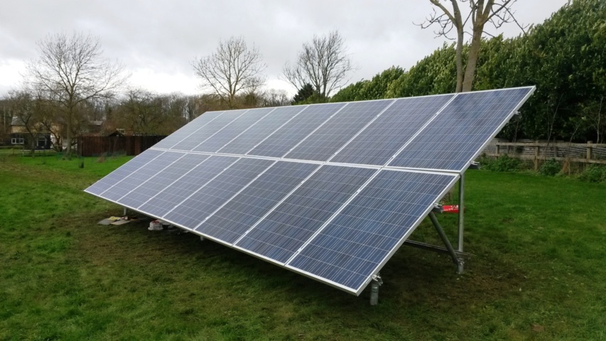 Solar cell package ground 56kW - ground stand with 140 solar panels and ...