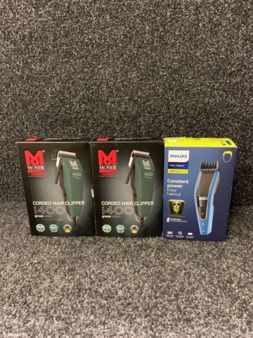 2 hair trimmers Moser & 1 hair trimmer Philips - PS Auction - We value ...