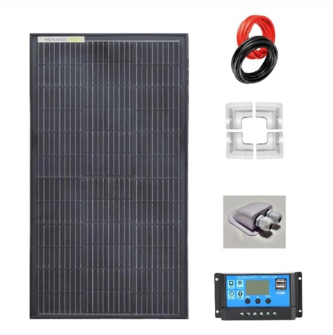 Solar cell package 100 W Monocrystalline for boat & motor home ...
