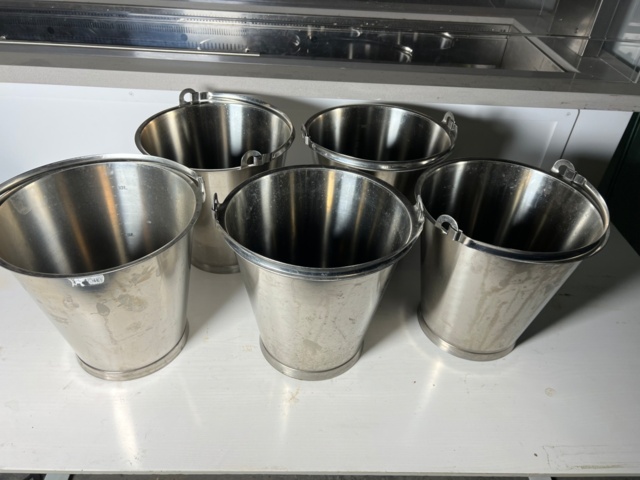 Stainless steel bucket, volume 10 liters 5 pcs - PS Auction - We value ...