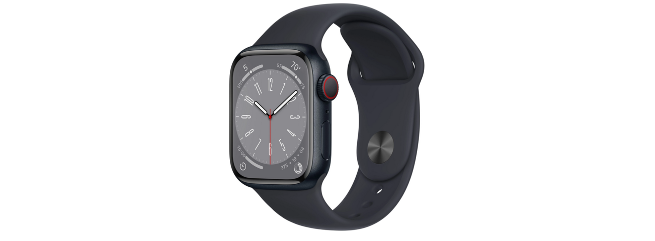 Apple Watch Series 8 GPS + Cellular 41mm Midnight Aluminium Case with ...
