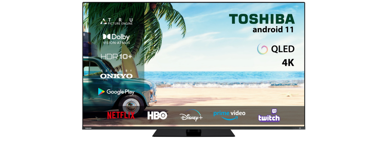 65" 4K QLED Android™ Smart-TV med inbyggd Chromecast Toshiba 65QA7D63DG - Auktioner online ...