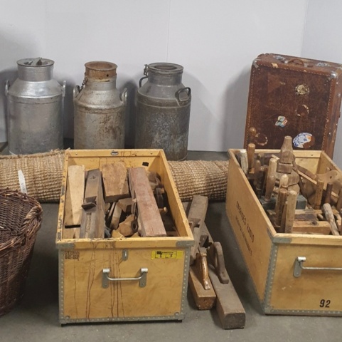Lot of common objects, tools, milk jugs, baskets etc. - PS Auction - We ...