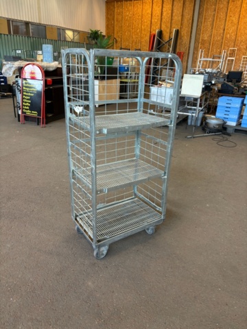 Shelf trolley on wheels with folding shelves. Approx. 90 x 40 x 135 cm ...