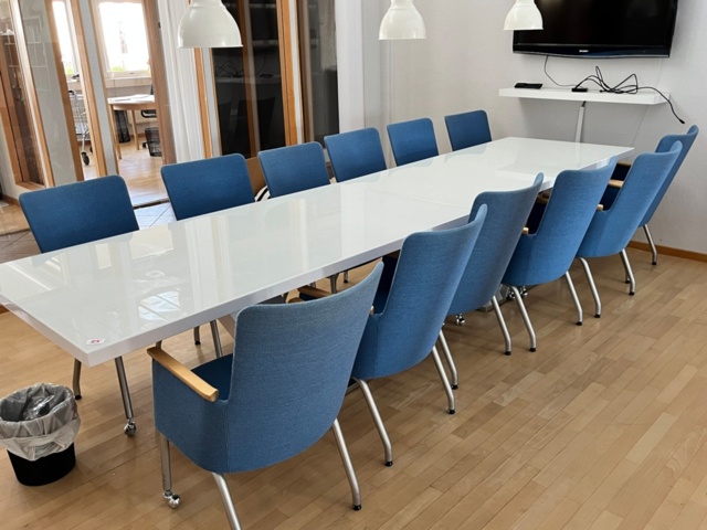 Conference table with glass top 3600mm long can be divided into two (No ...