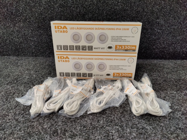 6 downlights IDA Utabo LED IP44 2700K - PS Auction - We value the ...