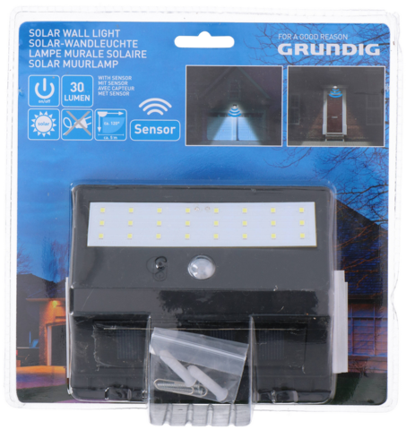3 solar-led wall lights with sensor, Grundig - PS Auction - We value the future - Largest in net ...