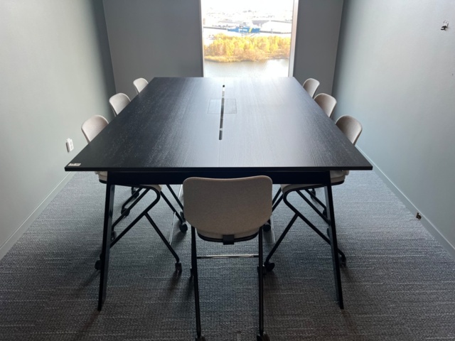Conference table/ Meeting room table with 7 stools on wheels - PS ...