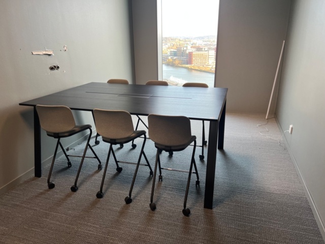 Conference table/ Meeting room table with 6 stools on wheels - PS ...