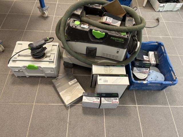 Eccentric sander and vacuum cleaner with accessories - Festool - PS ...