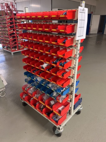 Assortment trolley with picking trays and contents - PS Auction - We ...