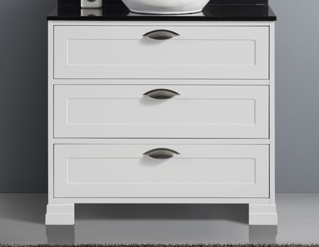 Beatrice white 80 cm chest of drawers with stone worktop sw1067 - PS ...