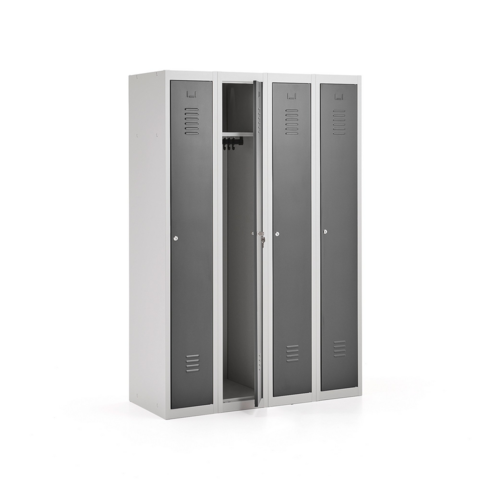 Wardrobe CLICK, 4 sections, 1800x1200x500 mm, gray - PS Auction - We ...