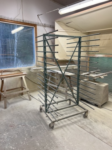 Wooden trestles, drying trolley and painting stand - PS Auction - We ...