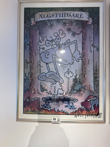 Painting the moose Helge signed Lars Mortimer - PS Auction - We value ...