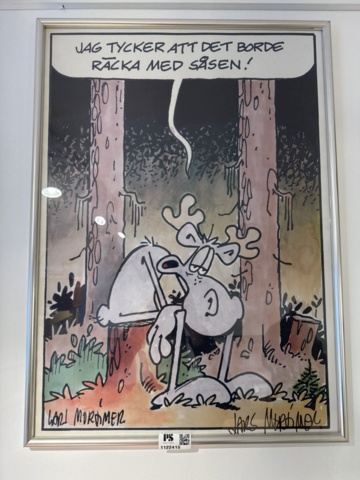 Tavla älgen Helge signerade Lars Mortimer - Auktioner online ...