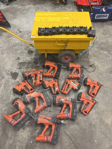 Nail guns in tool cart - Paslode, Spit - PS Auction - We value the ...