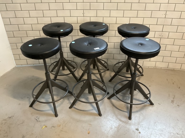 6 pcs. bar stools Trollberget in leather - PS Auction - We value the ...