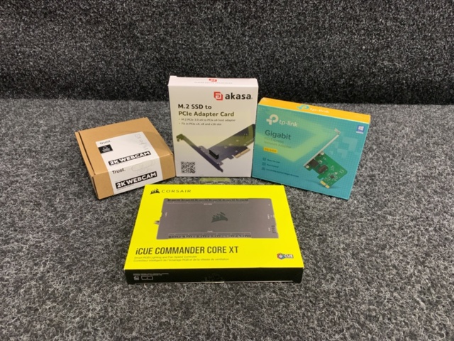 Network card, Webcam, SSD to PCIe adapter card & iCUE Commander Core ...