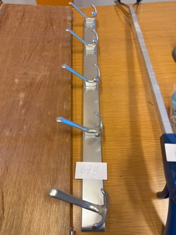 Wall-mounted hook strip with six double hooks - PS Auction - We value ...