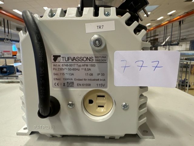 Transformer / voltage converter, Tufvassons AFM 1500 - PS Auction - We value the future ...