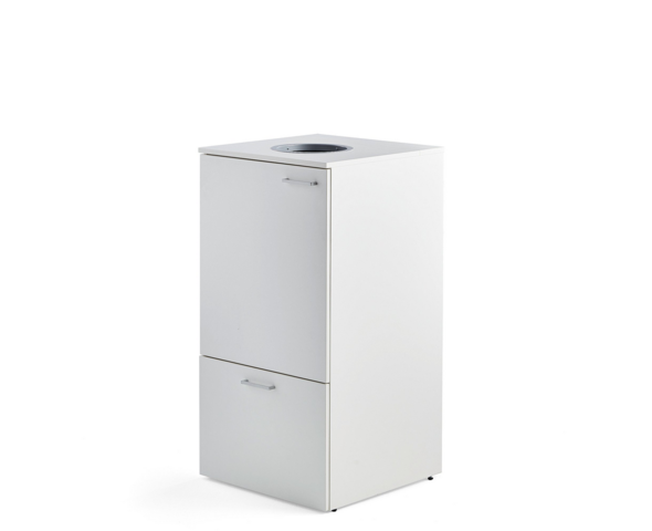 Waste sorting cabinet FAHRENHEIT with 1 drawer White, 1 waste container ...