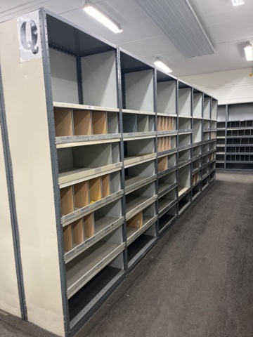 Storage rack/Sorting rack with sheet metal shelves Q - 7 meters - PS ...