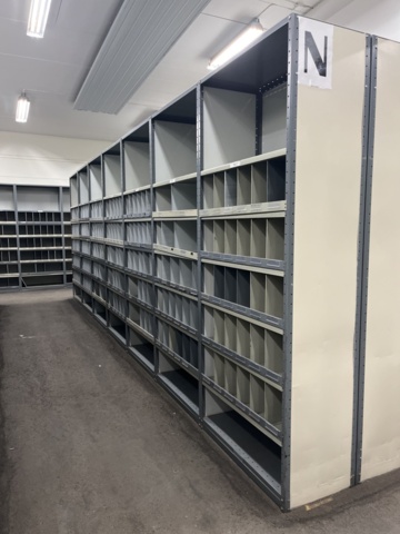 Storage rack/Sorting rack with sheet metal shelves N - 7 meters - PS ...