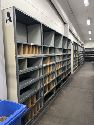Storage rack/Sorting rack with sheet metal shelves A - 20 meters - PS ...