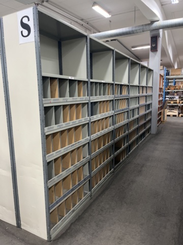 Storage rack/Sorting rack with sheet metal shelves S - 9 meters - PS ...