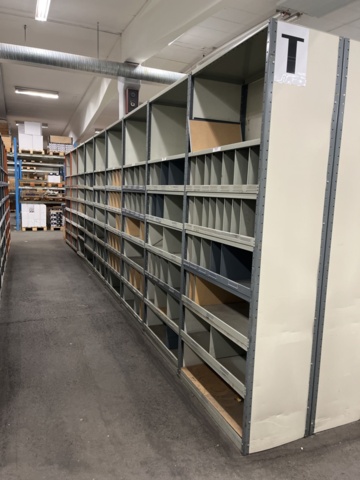 Storage rack/Sorting rack with sheet metal shelves T - 9 meters - PS ...
