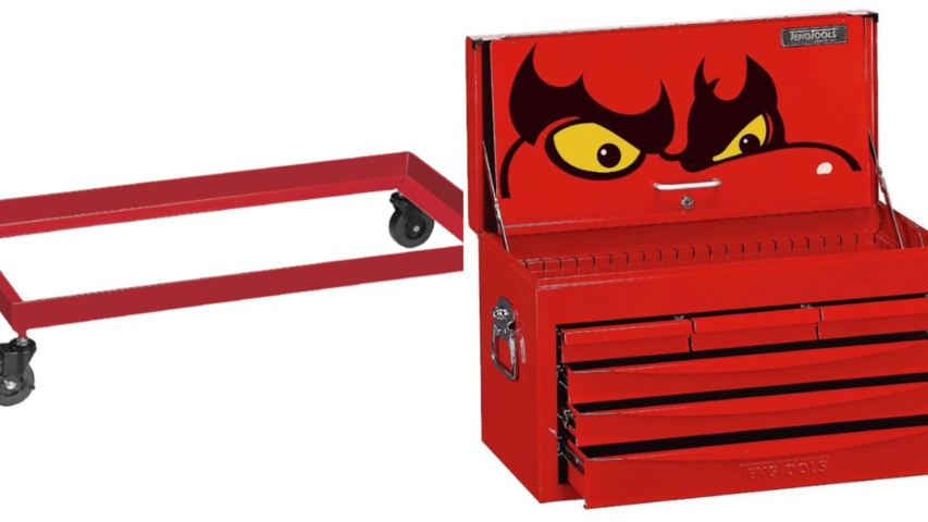Toolbox with trolley – Teng Tools, 6 drawers, carrying handle, wheel ...