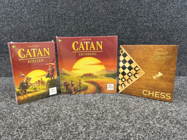 3 board games Catan basic game, Catan duel & Chess - PS Auction - We ...