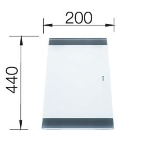 Cutting board - Blanco, safety glass, 440 x 200 mm - PS Auction - We ...
