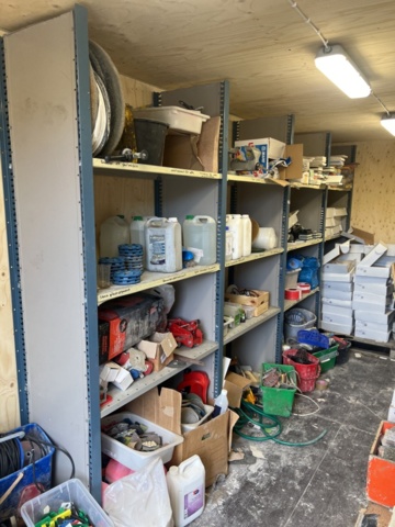 Sheet metal shelves with contents for disassembly - PS Auction - We ...