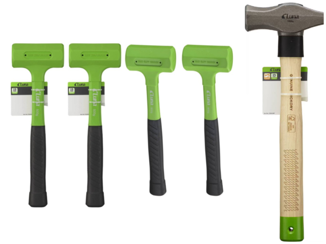Non-rebound hammer, 4 pcs, Forging hammer, 2 pcs - Luna, 2x 500 g, 2x ...