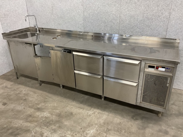 Kema blue line refrigerated counter with sink and mixer - PS Auction ...