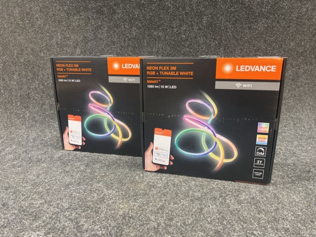 2 LED strips Ledvance smart WIFI neon flex 3m RGBTW IP44 - PS Auction ...