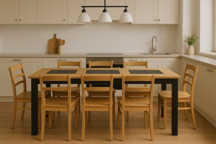 Jasmine dining table 180 x 90 cm in oak with black legs - PS Auction ...