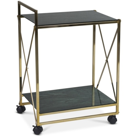 serveringsvagn i mässing / Grönt marmorglas - Auktioner online ...