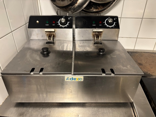 Double fryer Adexa, stainless steel bench - PS Auction - We value the ...