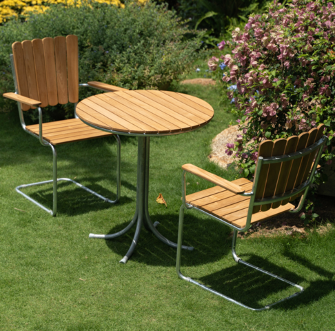 Teak balcony set Möllan 2 armchairs with round table - PS Auction - We ...